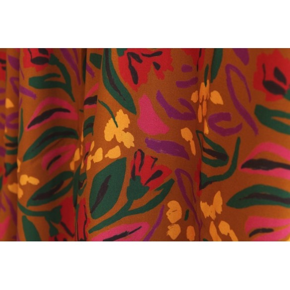 Tissu viscose Automne - Un chat sur un fil