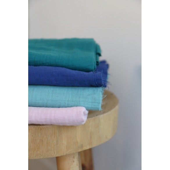 Tissu en double gaze de coton - blanc cassé