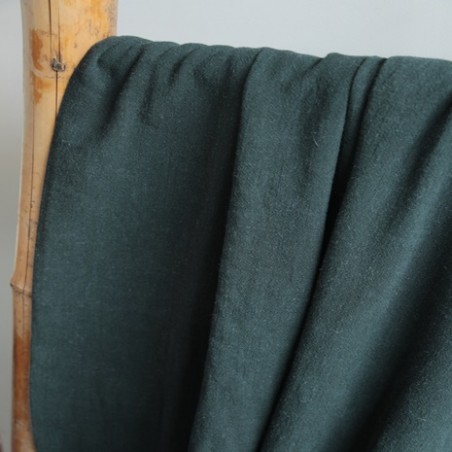 Lin et viscose - vert sapin