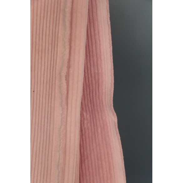 Velours côtelé rose - Tissu Velours - Un chat sur un fil